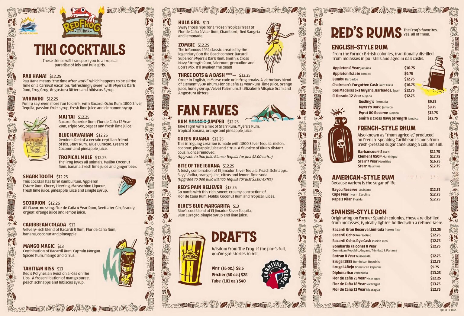 Carnival Cruise Drink Prices & Bar Menus for 2026